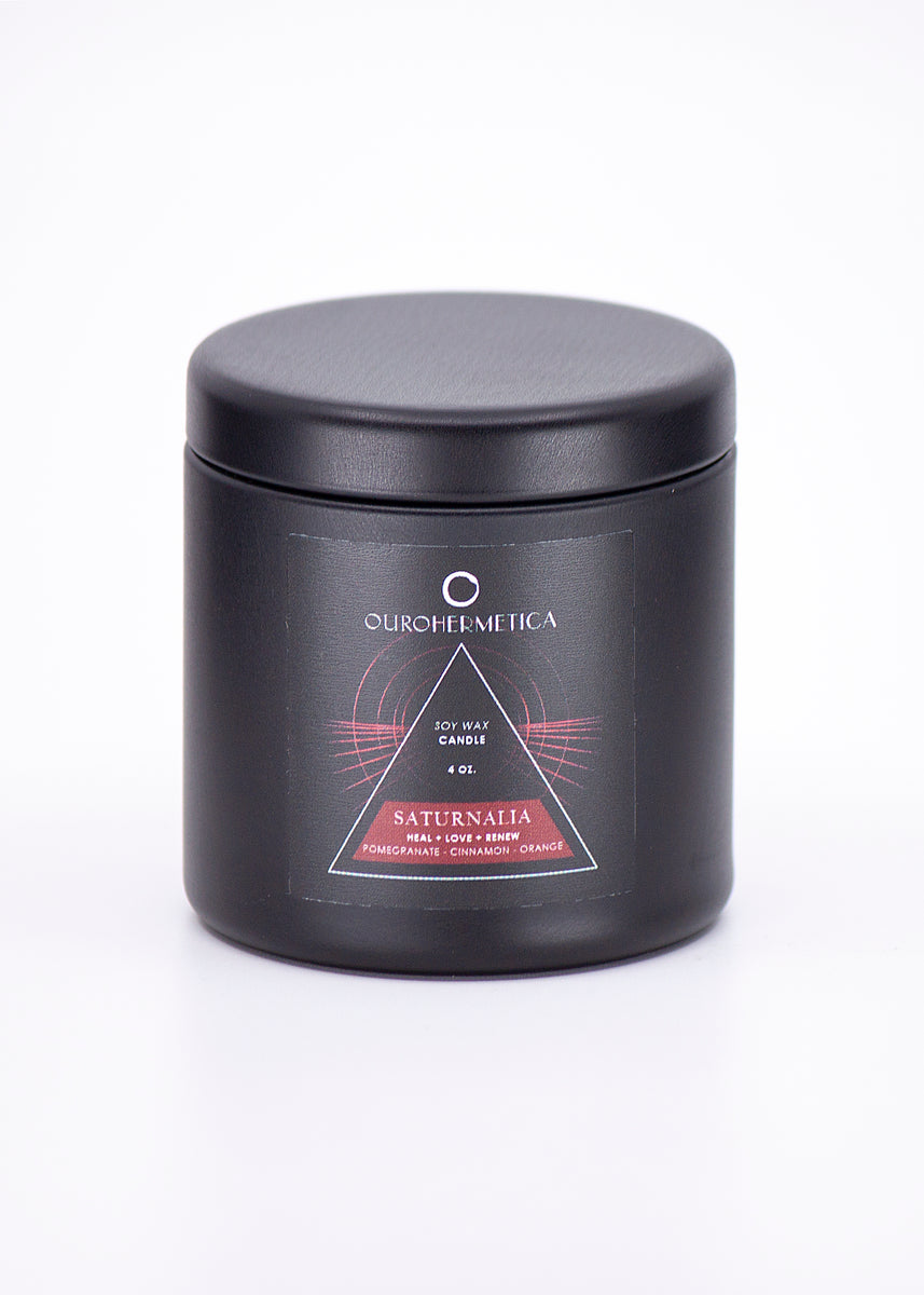 Saturnalia Ritual Soy Candle with Orange Peel and Garnet – OuroHermetica